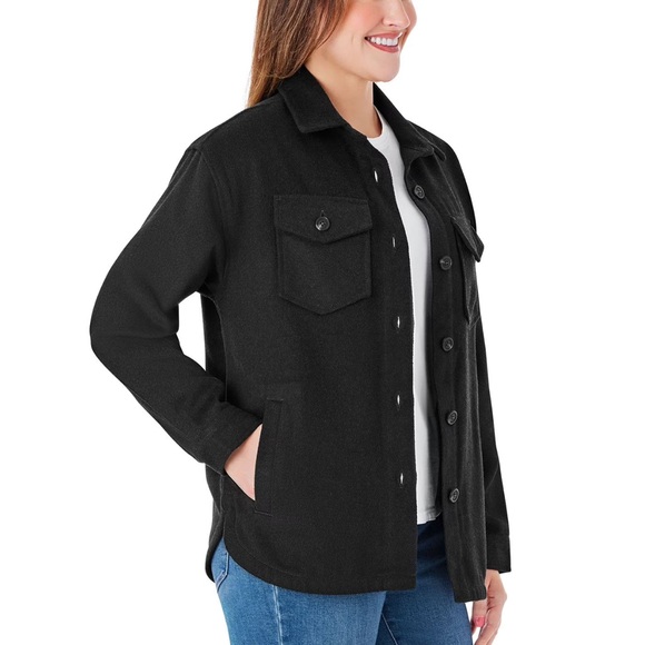 Member's Mark | Tops | Members Mark Black Buttonup Shacket Womens Xxl ...